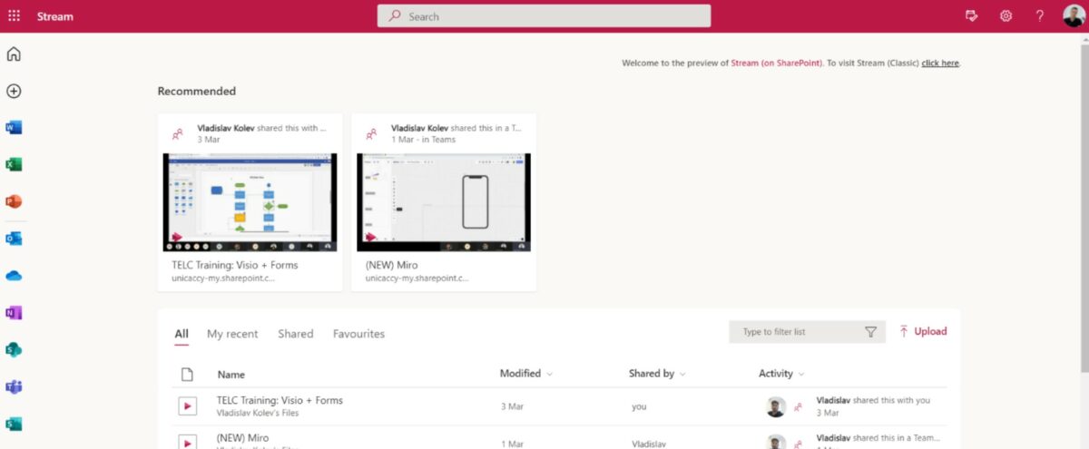 Office 365 Stream (on SharePoint) NEW! – AILC Portal